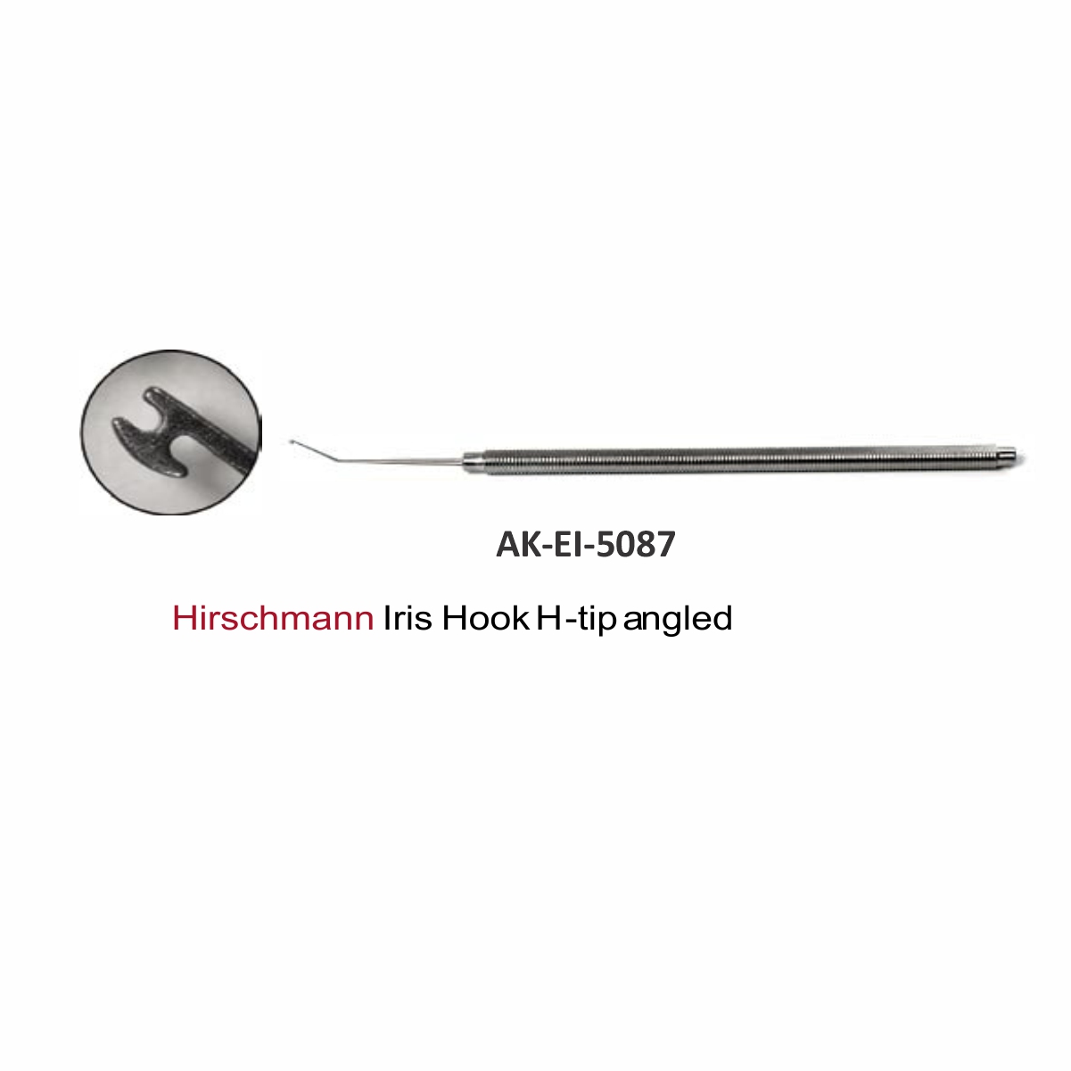 Hirschmann Iris Hook H-tip angled - Akhyar Surgical